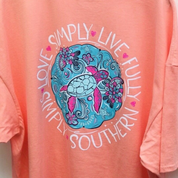 Simply Southern | Tops | Nwt Simply Southern Peach Turtle Tee | Poshmark